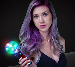 Light up Magic Spinning Ball Wand with Rotating LED Meteors