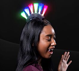 Lightup fiber optic mohawk hat