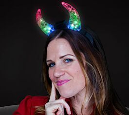 Light up crystal devil horns with multiple flashing effects