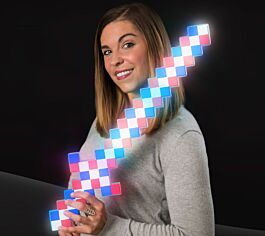 Red white blue LED pixel sword 3D patriotic diamond design