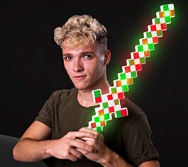 Christmas LED pixel sword 3D red and green diamond design