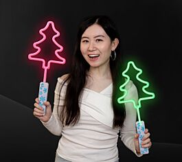 LED Neon Christmas Tree Wand | 18inches | Flashing | Xmas | Multiple Modes