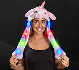 Light up Plush Unicorn Moving Ear Hat | LED | Flashing