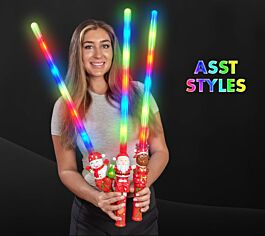 Light up Santa, Snowman, Reindeer Swords | Music | Holographic Print ...