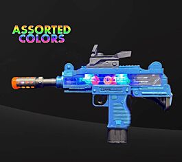 LED Sub Machine Gun | Moving Barrel | Light up | Flashing | Toy