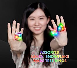 Flashing Christmas Ring Assortment | Santa Claus | Christmas Tree ...