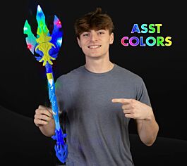 LED Spinning Neptune Trident Axe – Light-Up Toy Weapon | 35 Inches